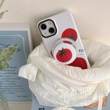 Tomato Print Iphone Case With Popsocket Grip on Luulla