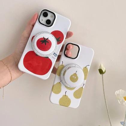 Tomato Print Iphone Case With Popsocket Grip on Luulla