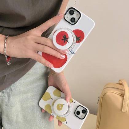 Tomato Print Iphone Case With Popsocket Grip on Luulla