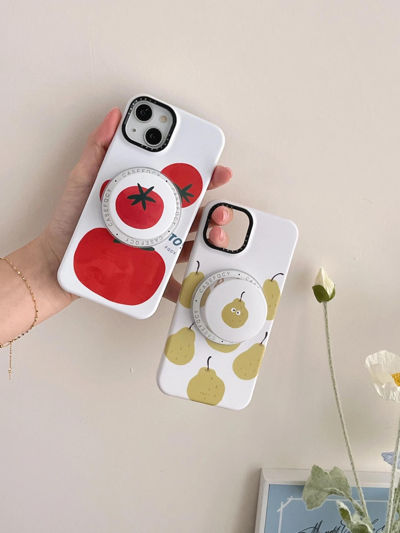 Tomato Print Iphone Case With Popsocket Grip on Luulla