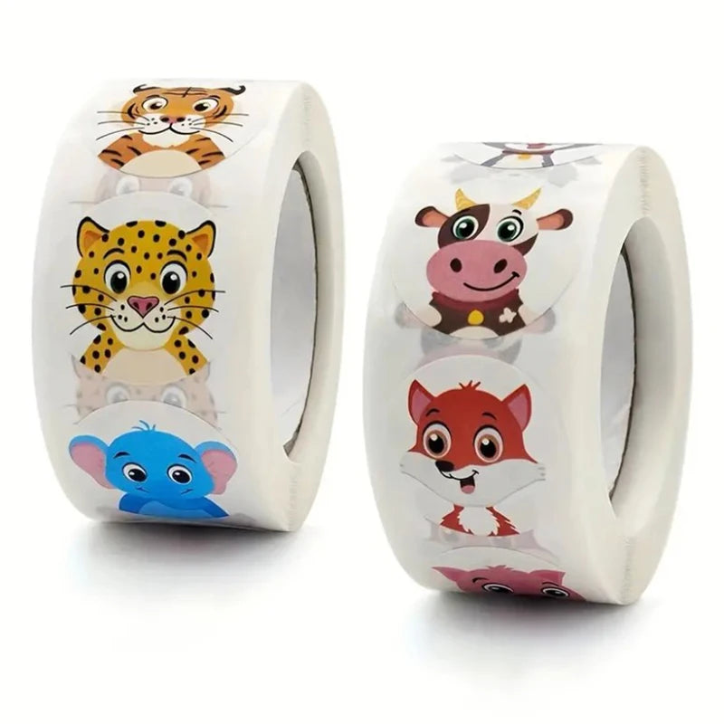 Cute Animal Character Sticker Rolls For Kids on Luulla