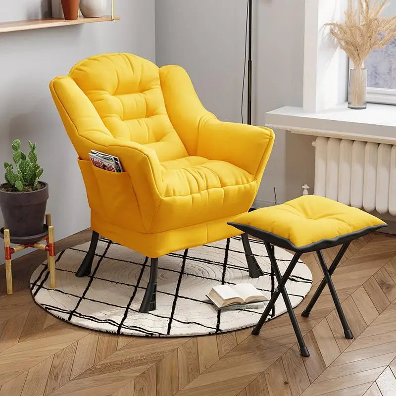 Yellow chair with footstool store