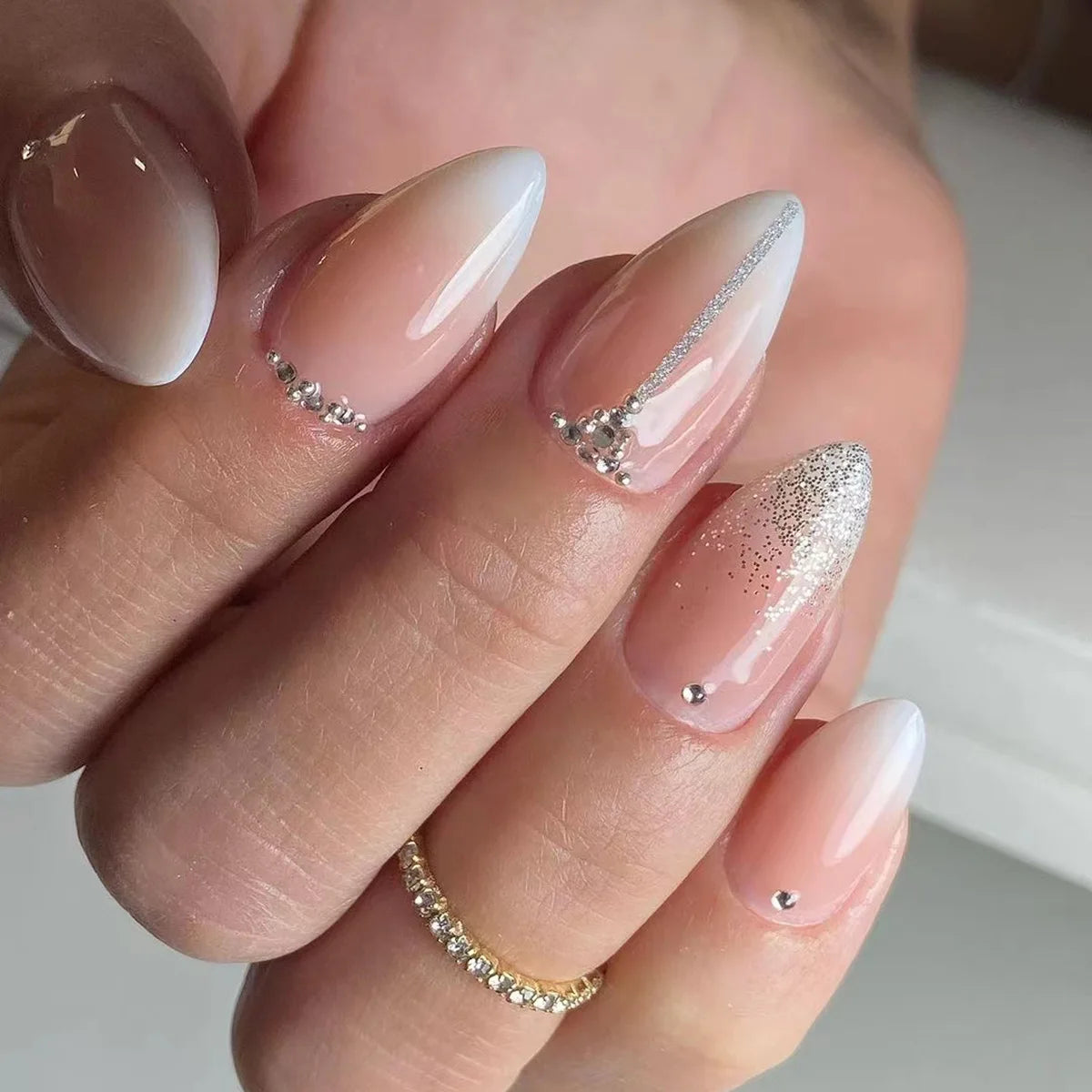 Ombre nails with diamonds store