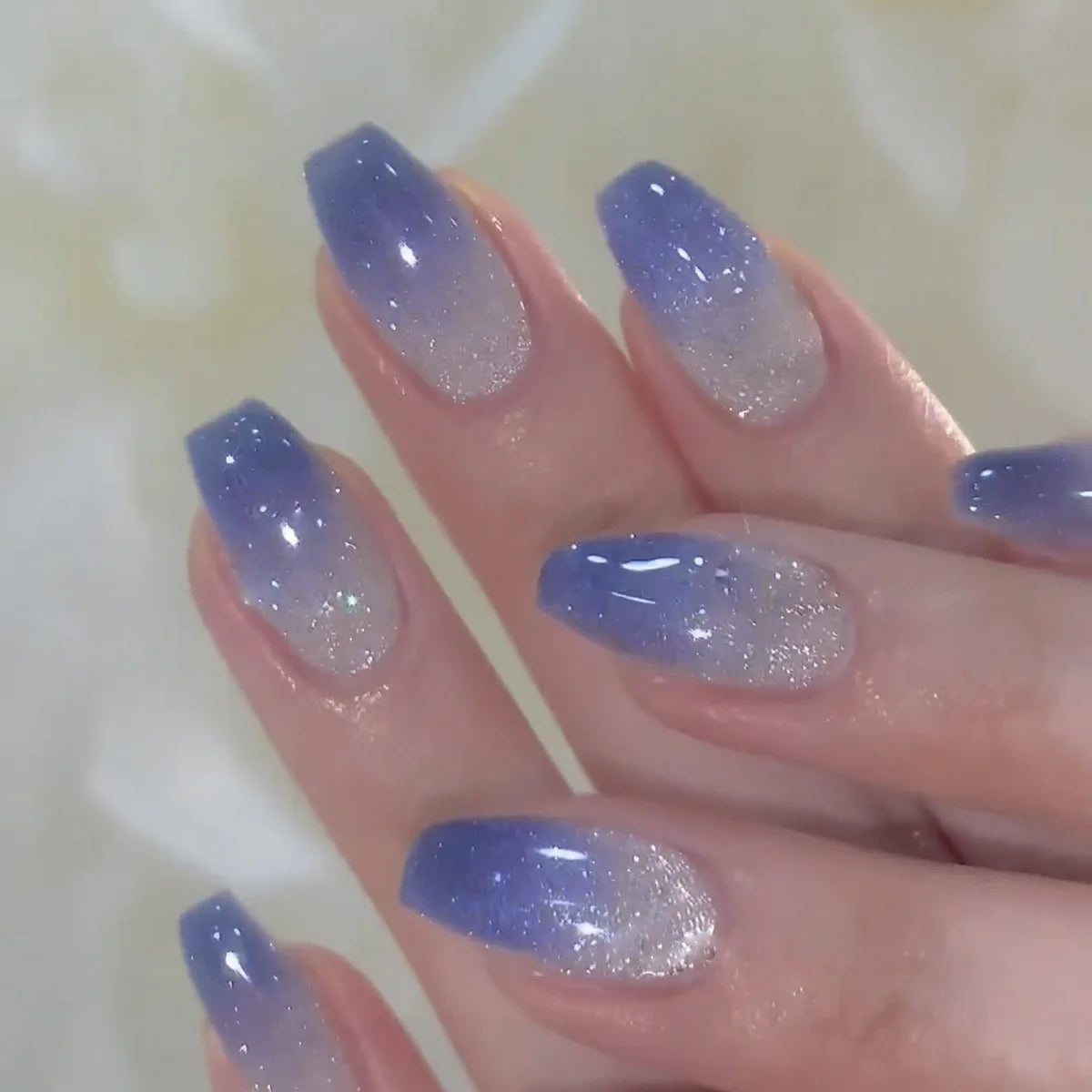 Blue ombre nails store