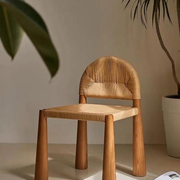 Natural Rattan Modern Wooden Dining Chair on Luulla