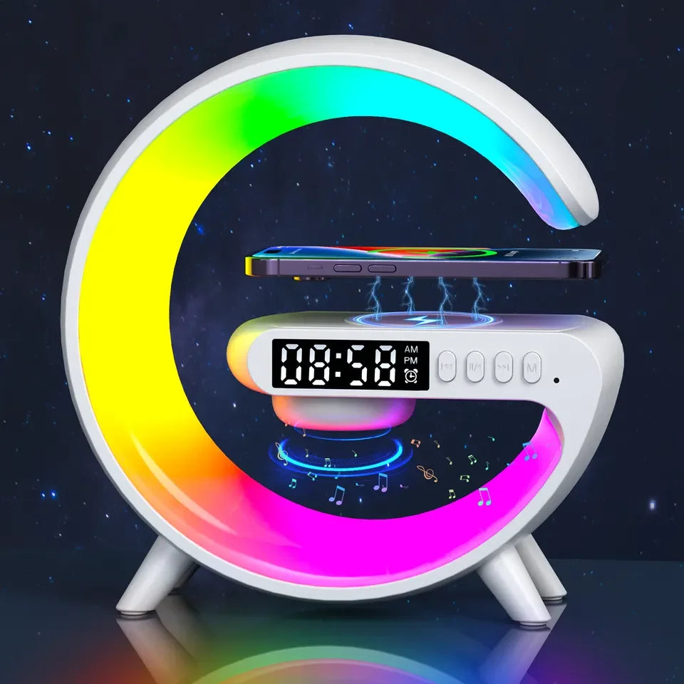 Led Rainbow Alarm Clock With Wireless Charging Dock on Luulla