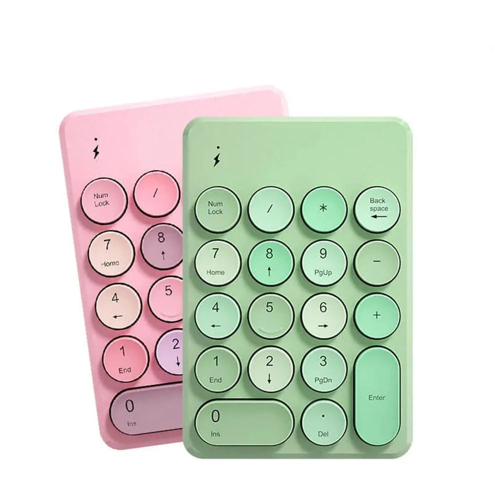 Wireless Round Key Numeric Keypad Dual Pack Pinkgreen on Luulla