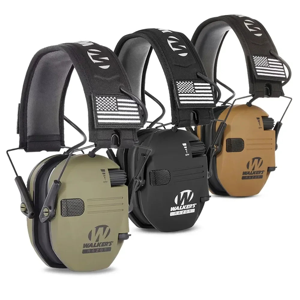 Walkers Razor Electronic Hearing Protection Earmuffs, Tactical Black on ...