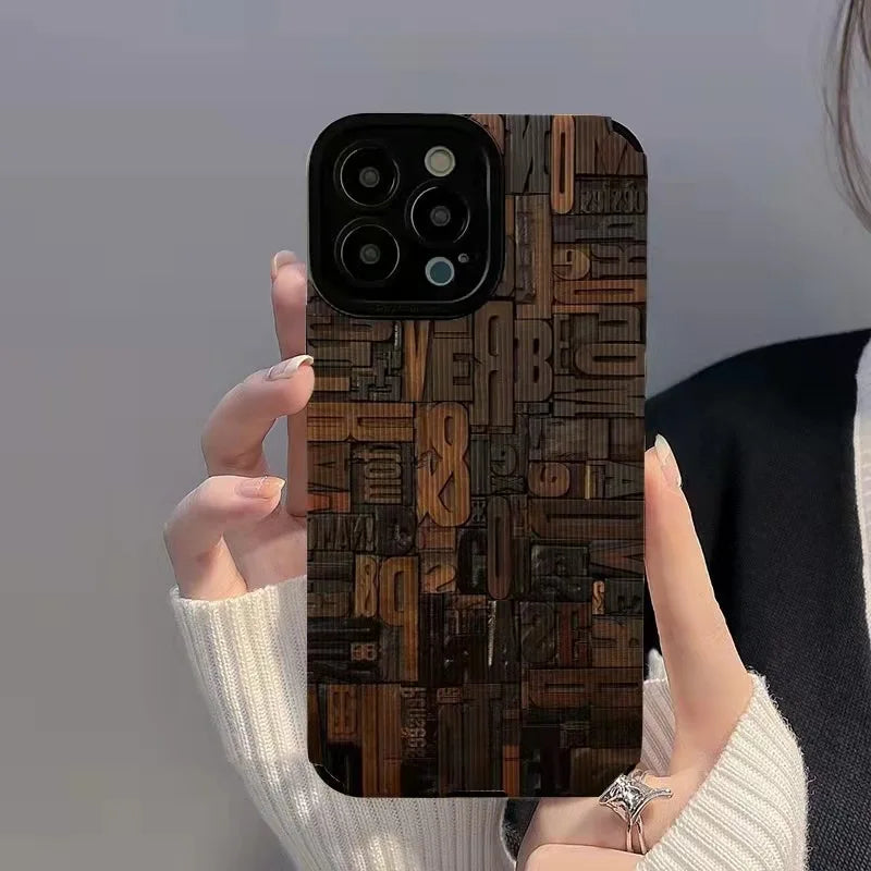Retro Wooden Typography Iphone Case - Brown on Luulla