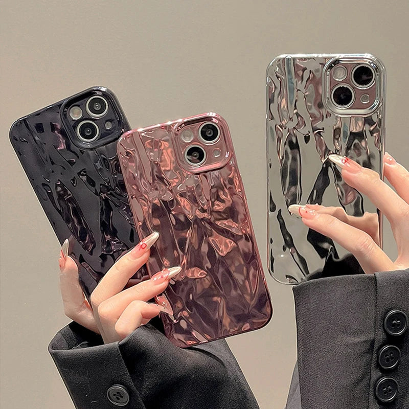 Reflective Crumpled Metallic Iphone Case Collection on Luulla