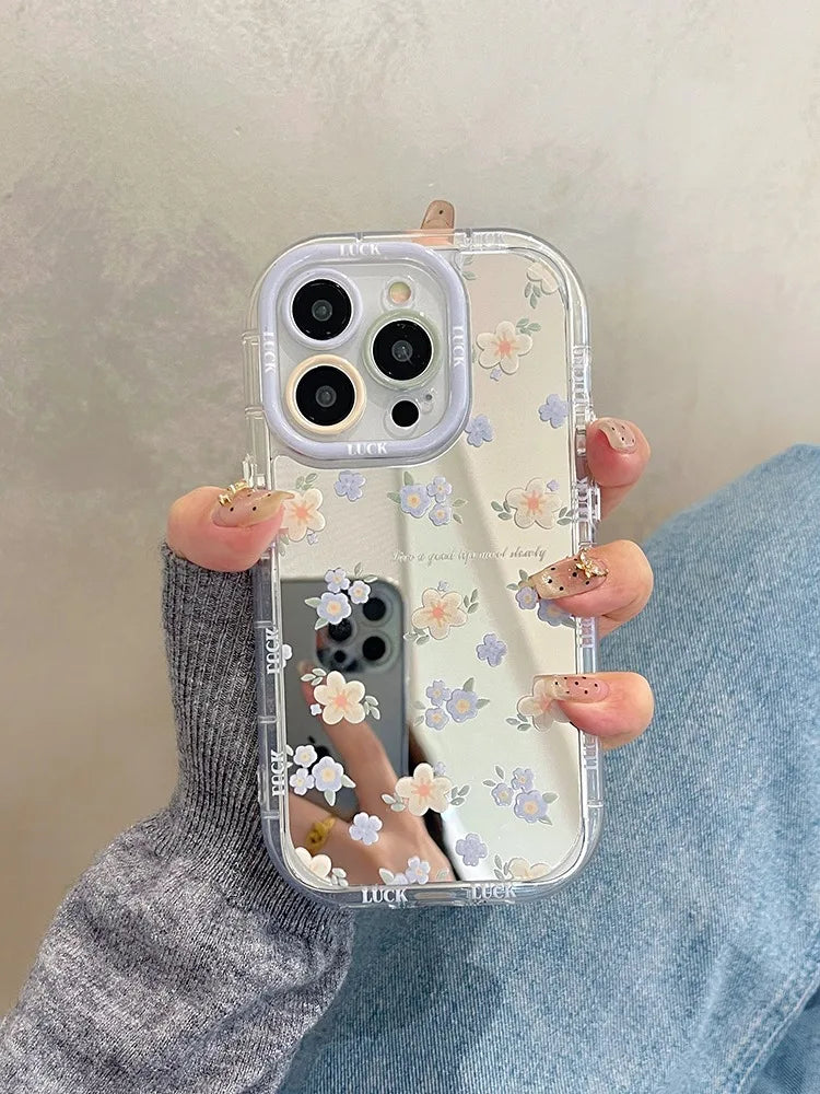 Clear Floral Pattern Phone Case With Flowers on Luulla