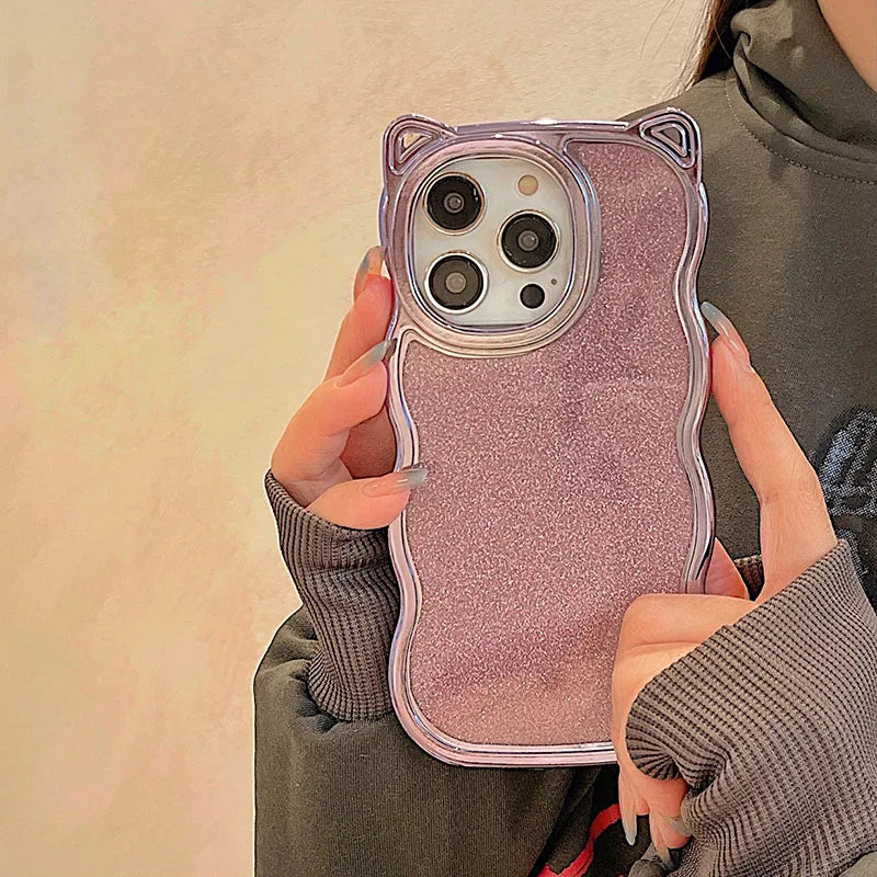 Cute Glitter Cat Ears Iphone Case on Luulla