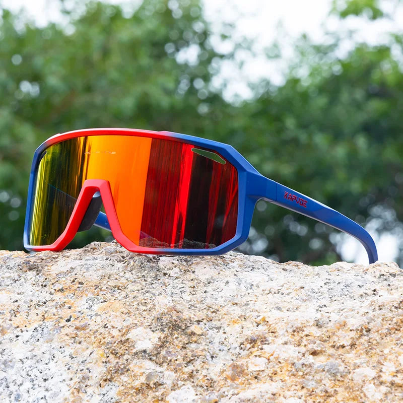Sporty Mirrored Cycling Sunglasses With Uv Protection on Luulla