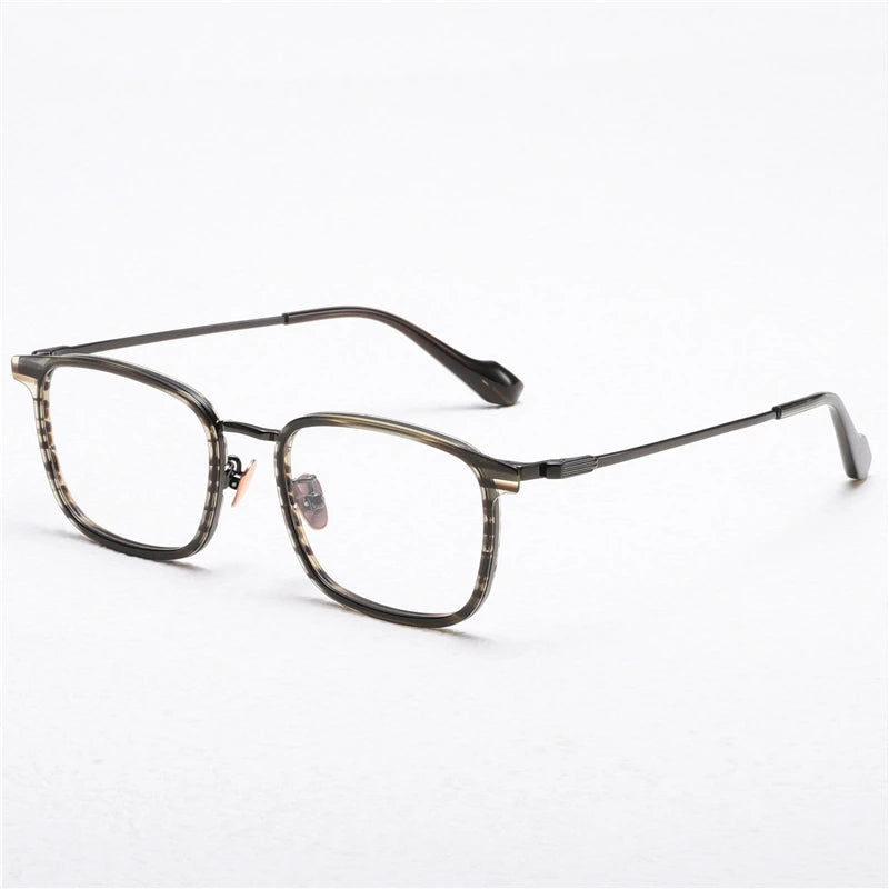 Rectangular Metal Frame Clear Lens Eyeglasses Unisex on Luulla