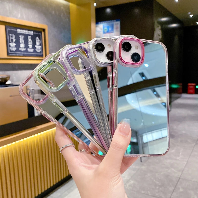 Reflective Mirror Clear Phone Cases Set on Luulla