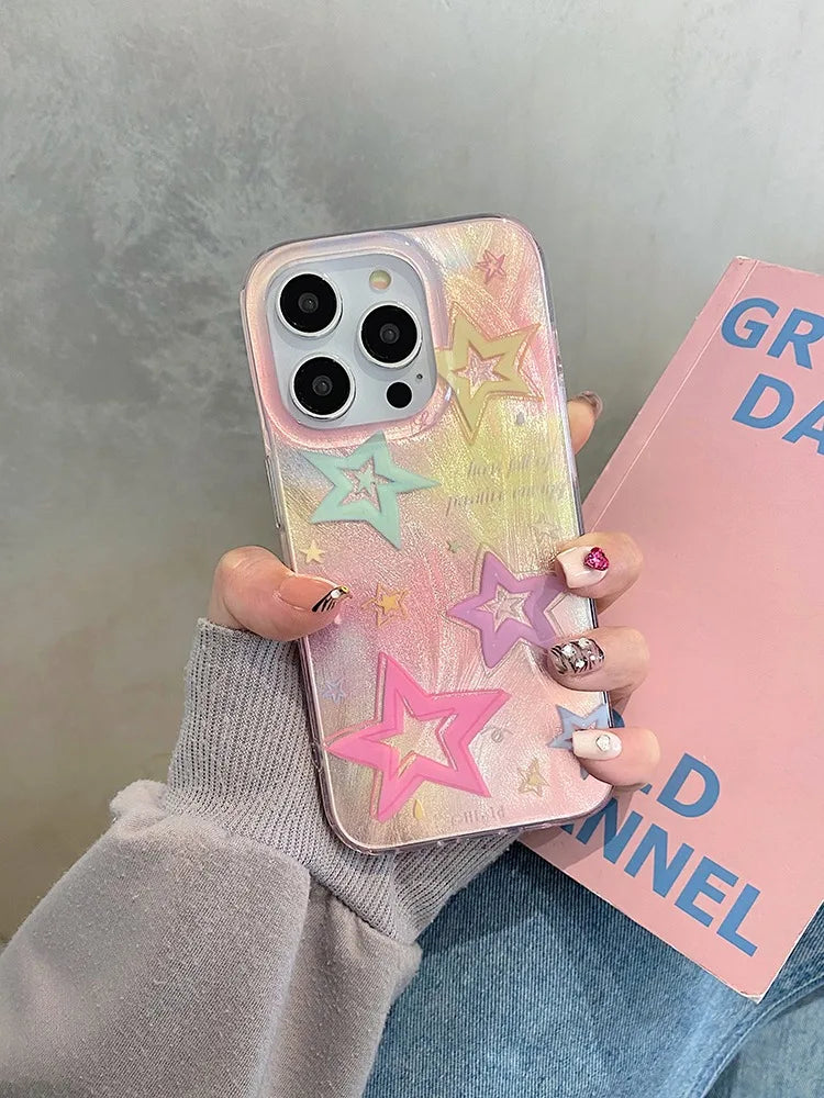 Galaxy Stars Glitter Pink Iphone Protective Case on Luulla