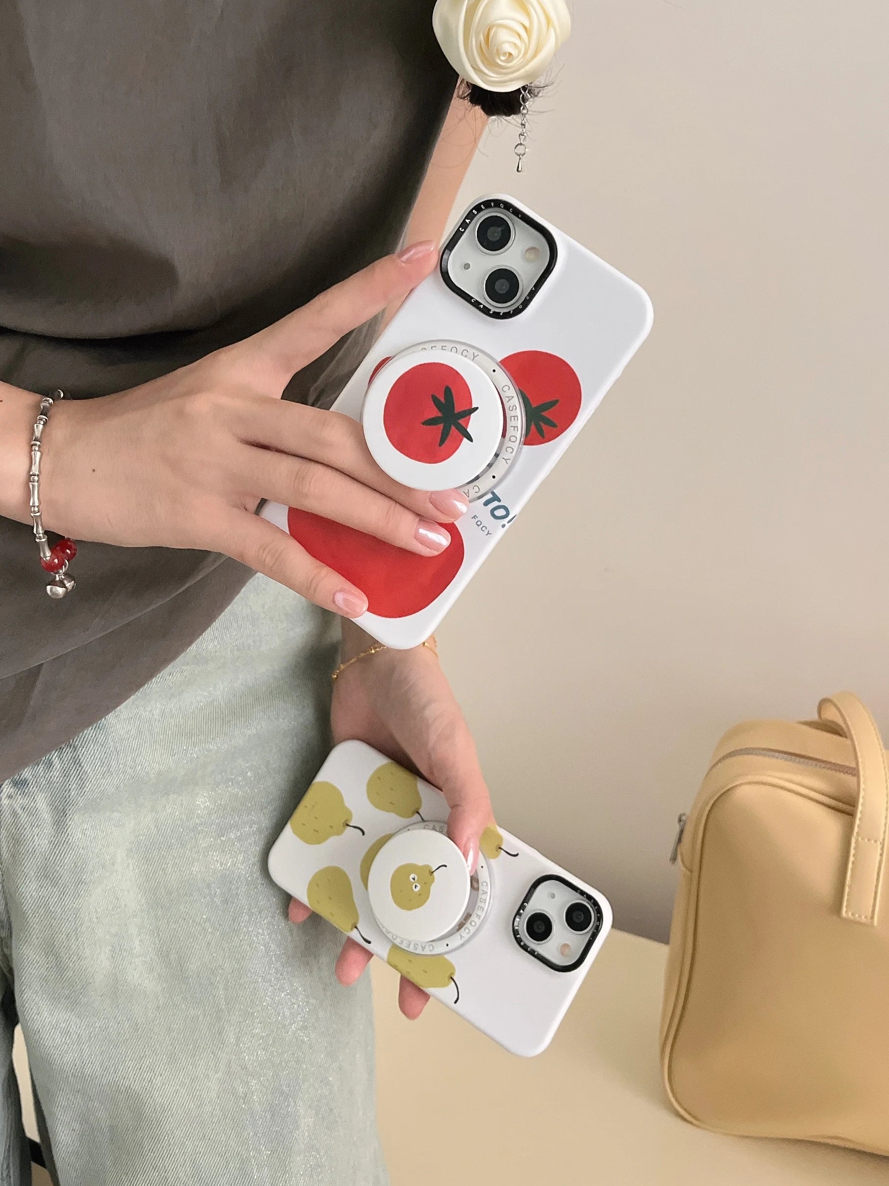 Tomato Print Iphone Case With Popsocket Grip on Luulla
