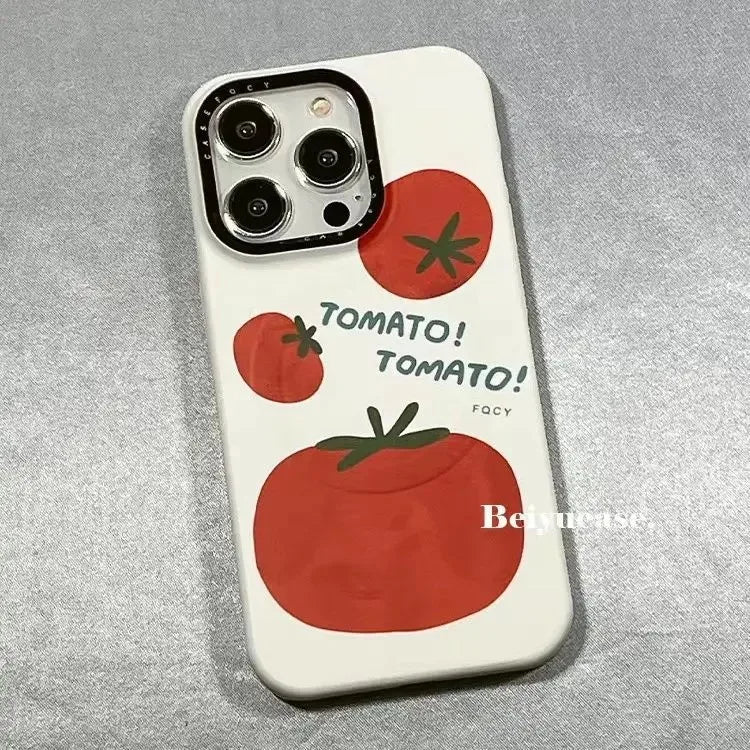 Tomato Print Iphone Case With Popsocket Grip on Luulla