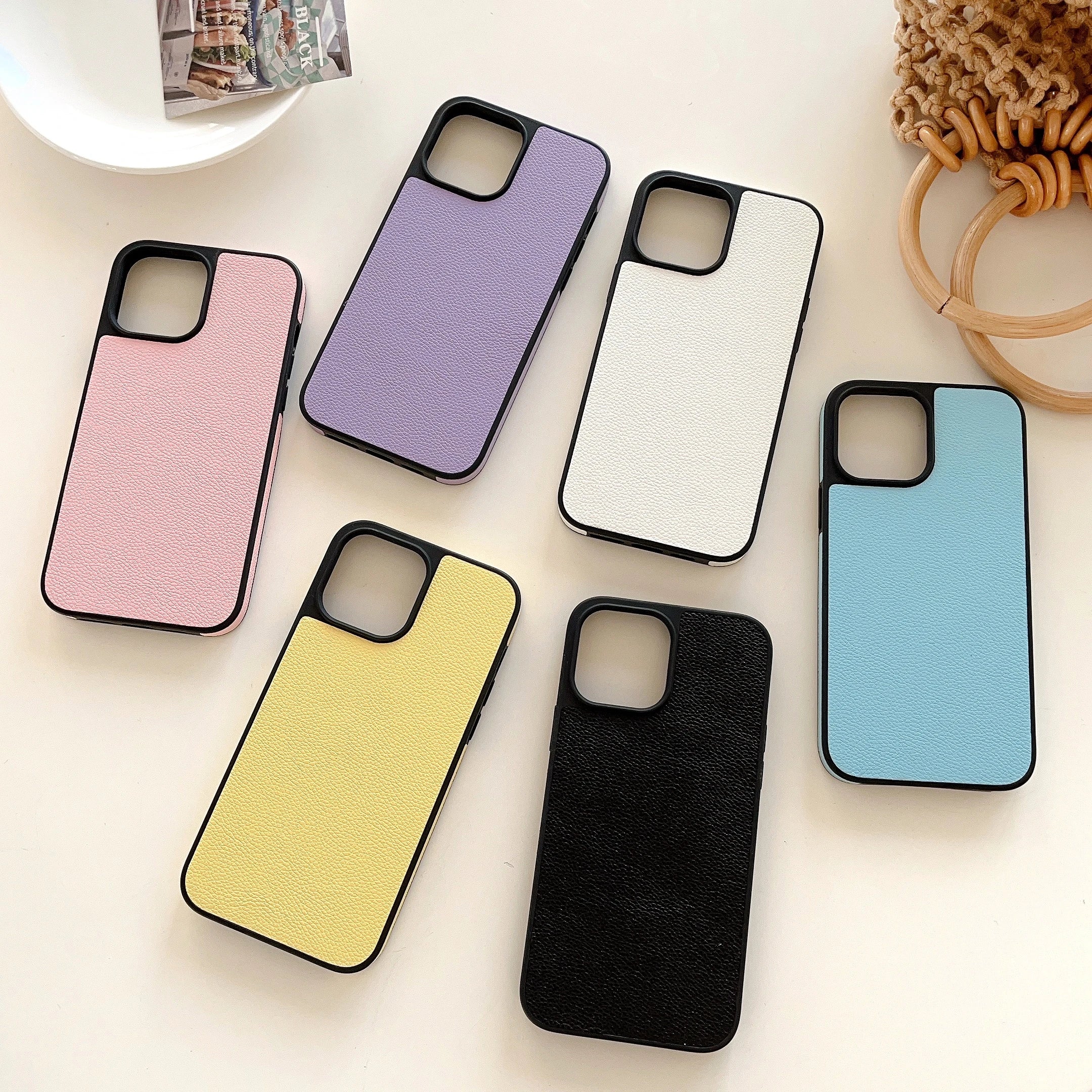 Stylish Dual-tone Leather Texture Phone Cases on Luulla