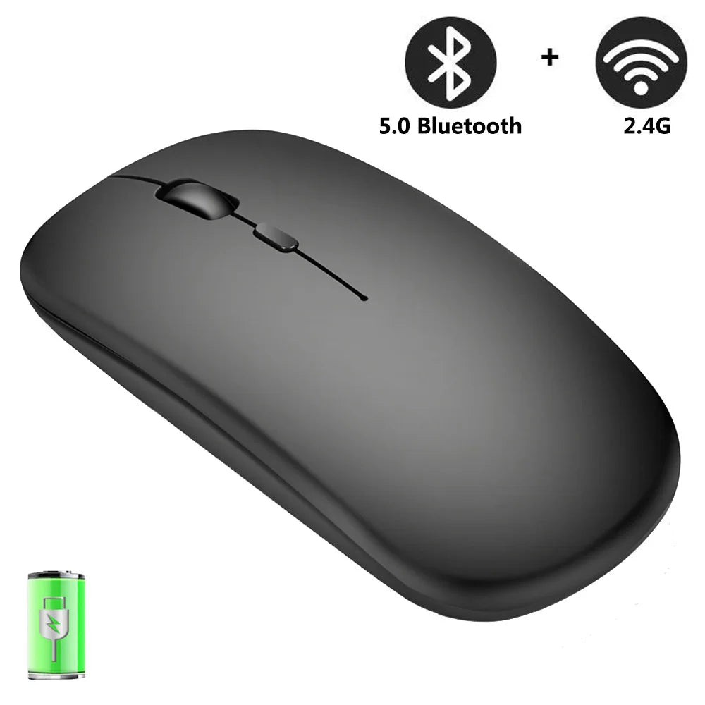 Wireless Rechargeable Bluetooth 50 And 24g Mouse on Luulla