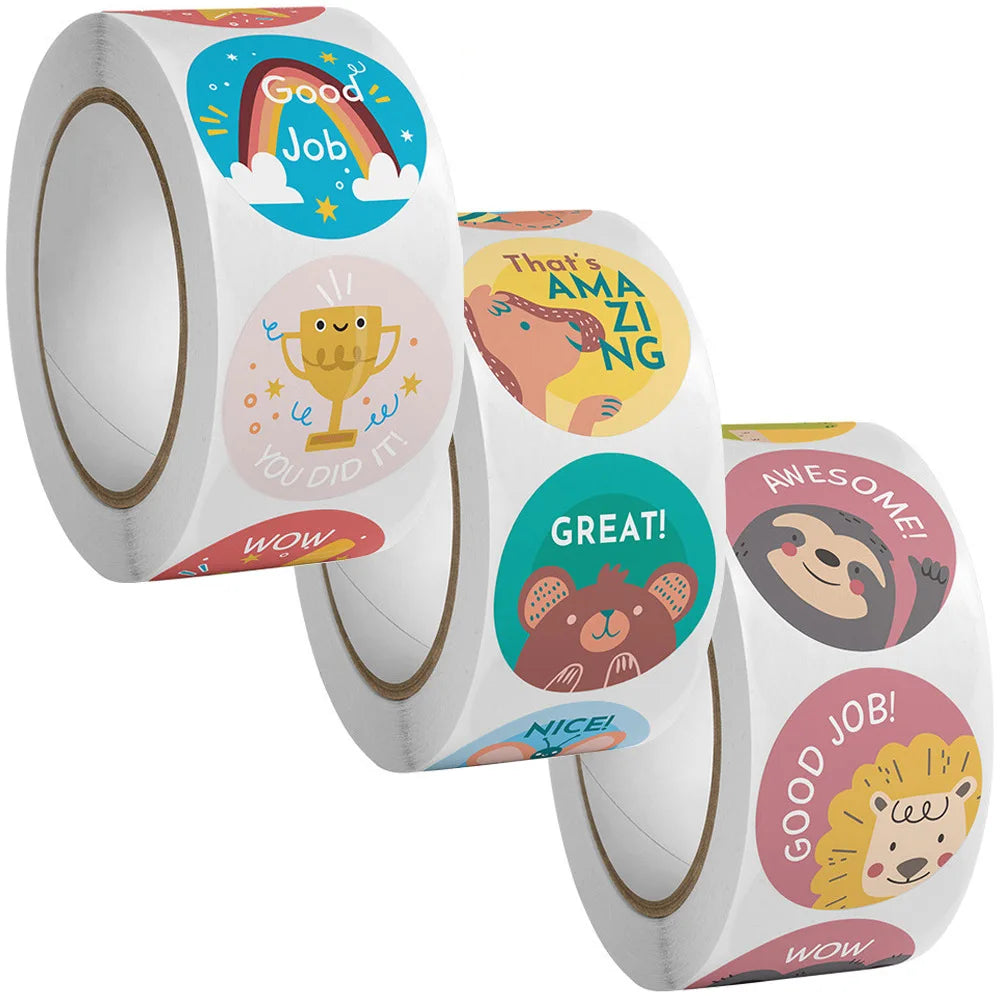 Motivational Animal Reward Stickers Roll For Kids on Luulla