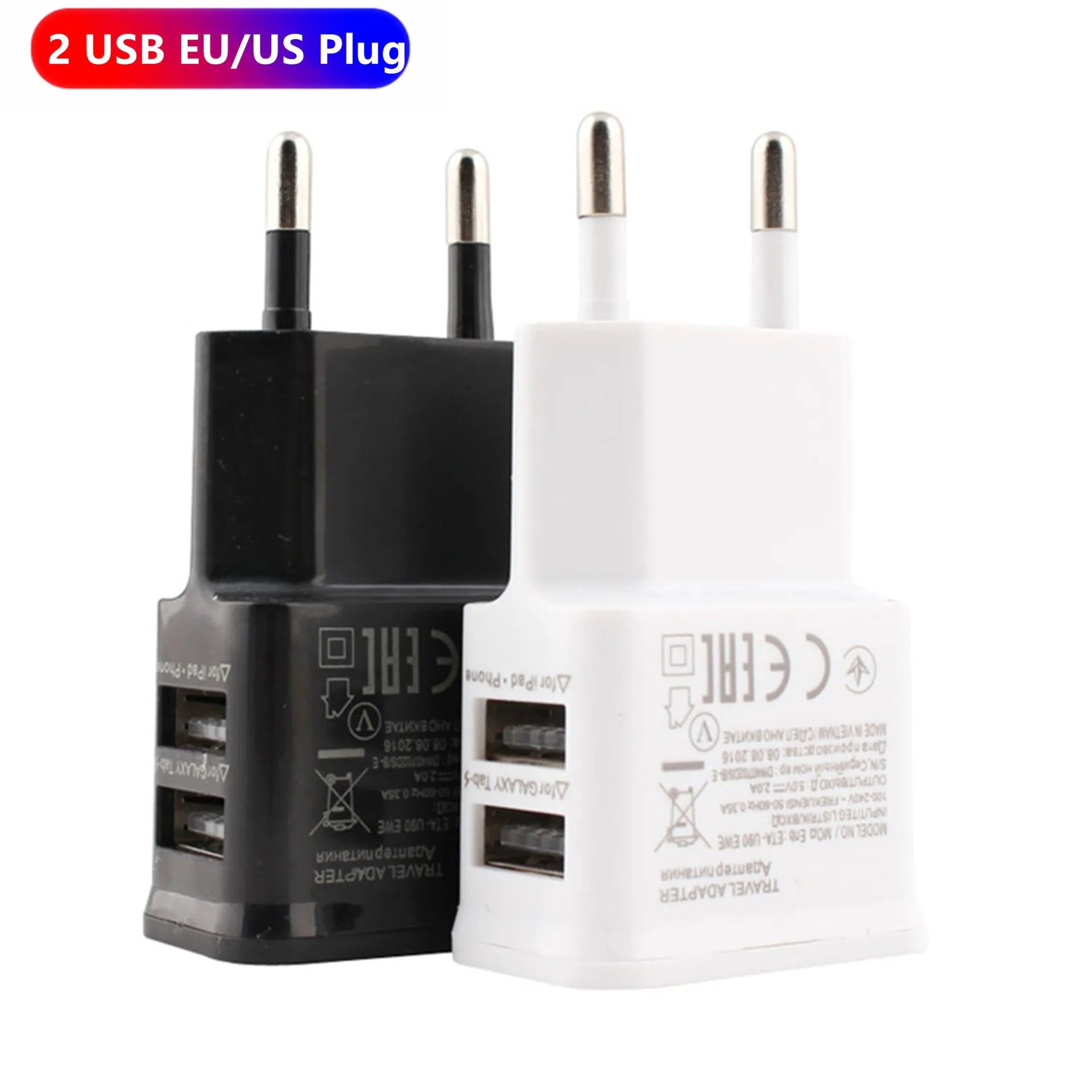 Dual Usb Eu Us Plug Wall Charger on Luulla