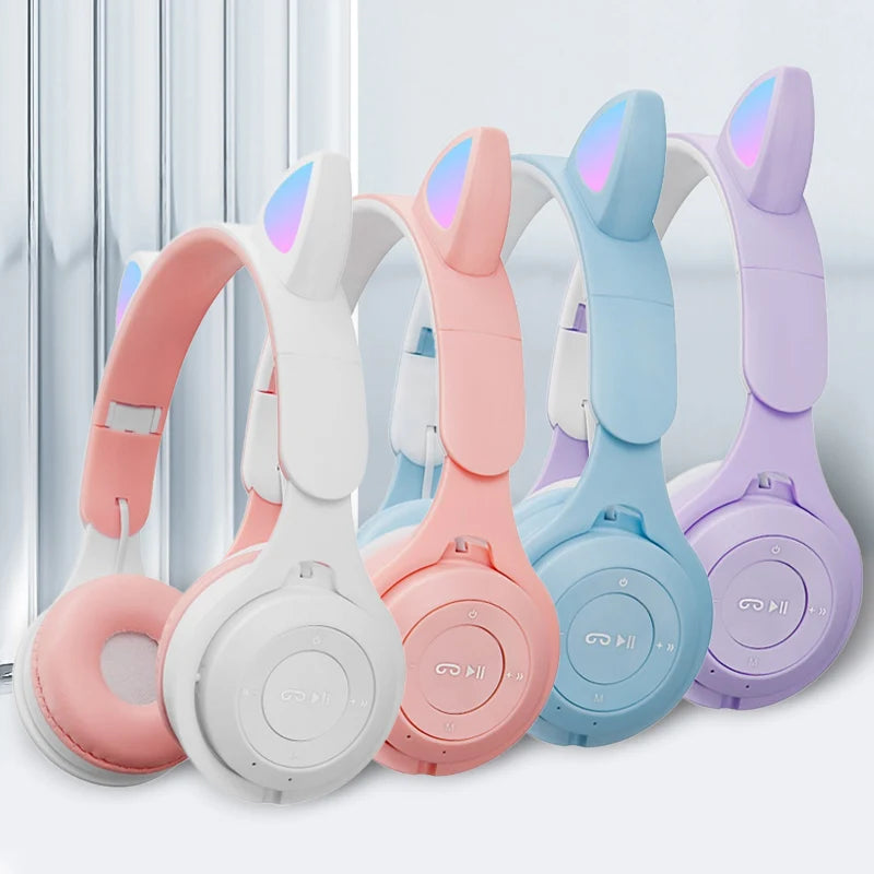 Wireless Bluetooth Cat Ear Headphones With Led Lights on Luulla