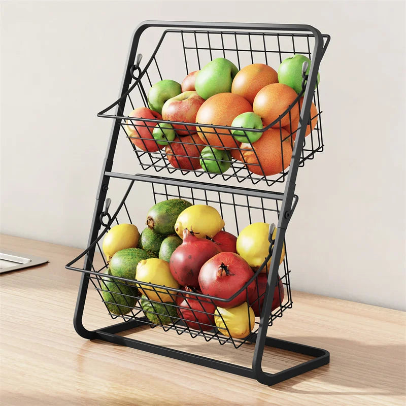 Two-tier Metal Wire Fruit Storage Rack on Luulla