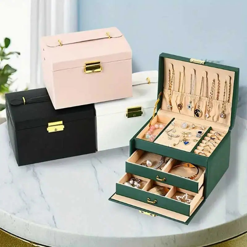Elegant Multi-compartment Lockable Jewelry Storage Box on Luulla