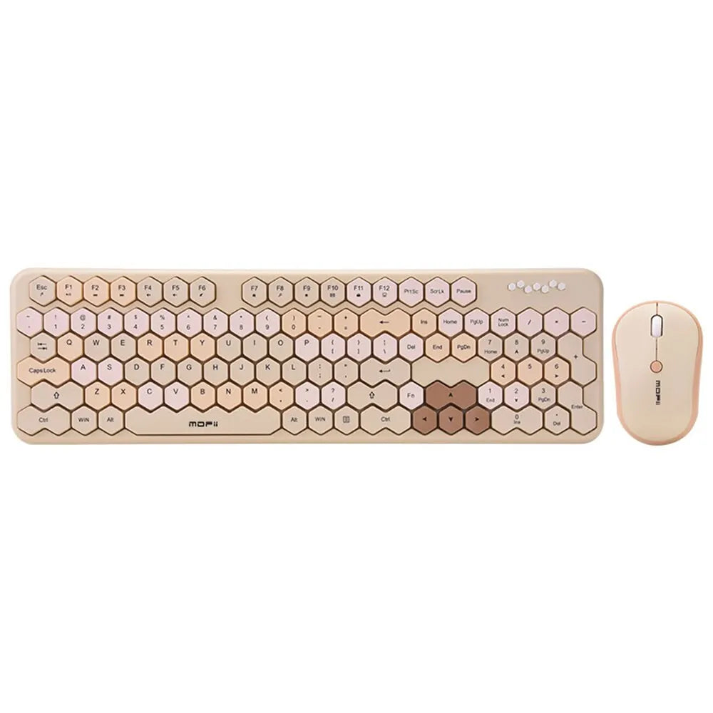 Retro Honeycomb Wireless Keyboard And Mouse Set On Luulla