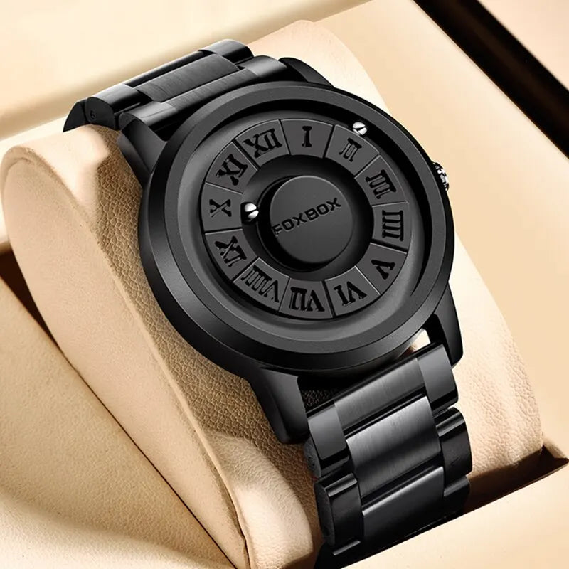 Mens All-black Stainless Steel Roman Numeral Watch on Luulla