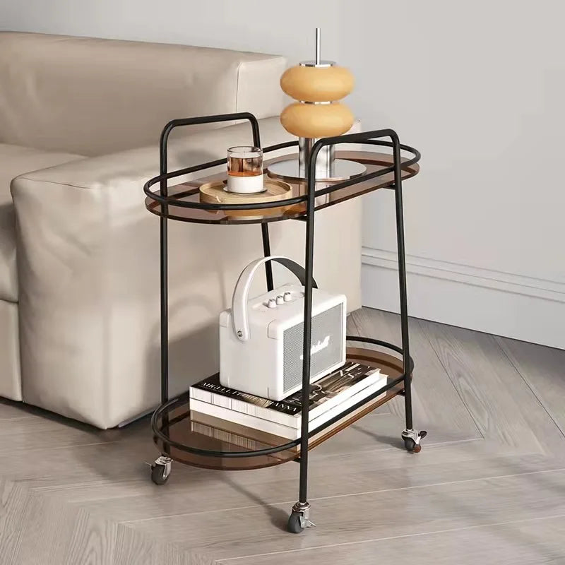 Modern Two-tier Rolling Utility Side Table on Luulla
