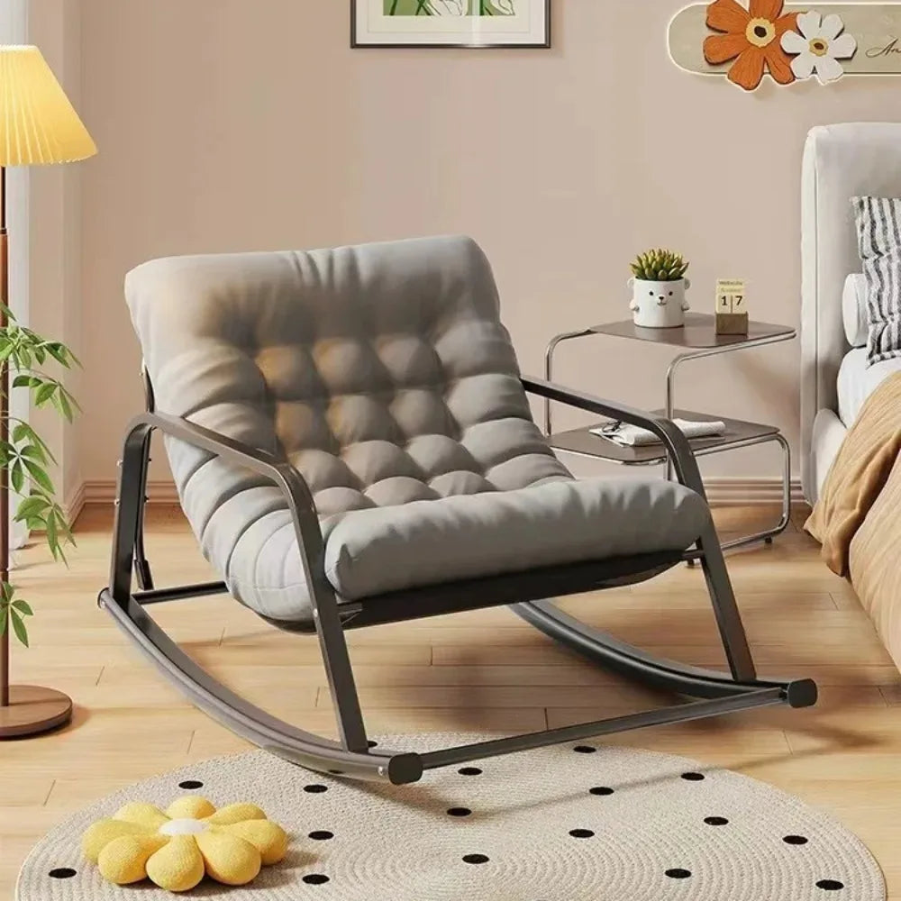 Modern Gray Padded Rocking Chair For Living Room on Luulla
