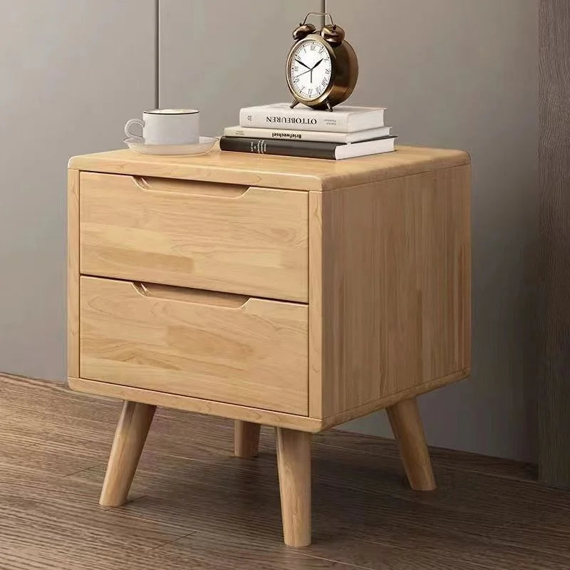 Modern Two-drawer Solid Wood Bedside Table on Luulla