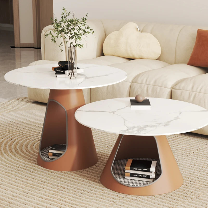 Modern Round Marble Coffee Table Set on Luulla