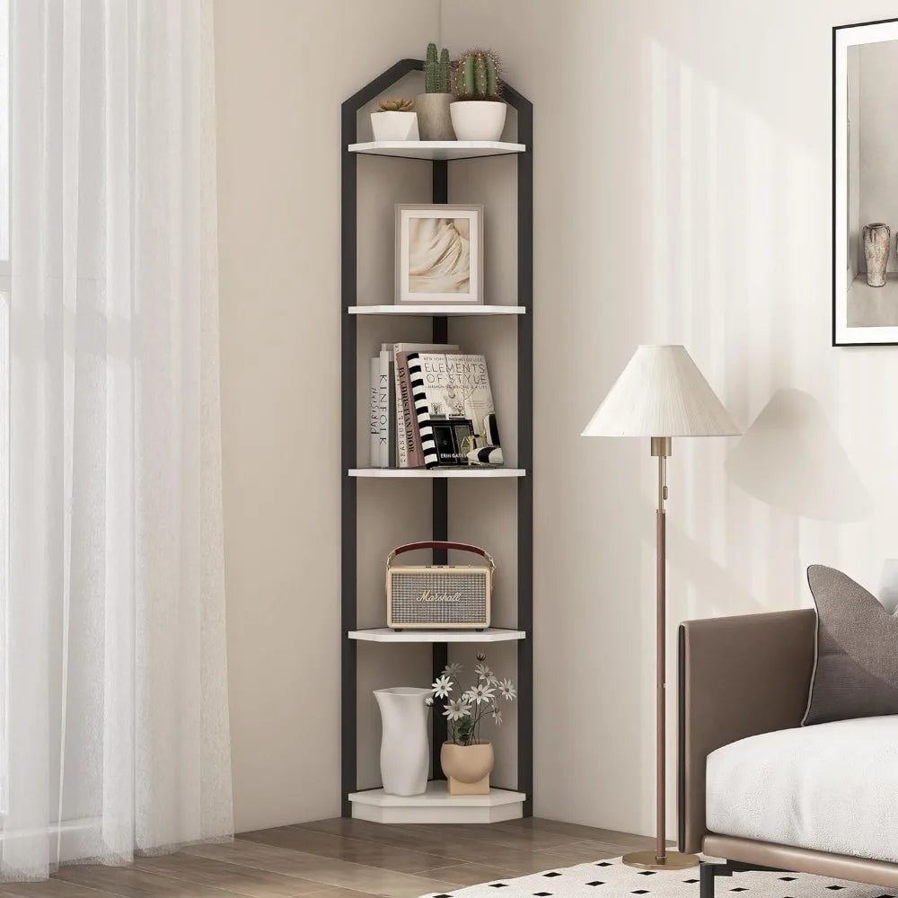 Modern Corner Shelf Unit With Five-tier Design on Luulla