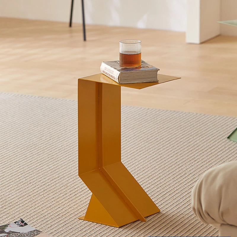 Modern Geometric Metal Side Table, Gold Finish on Luulla