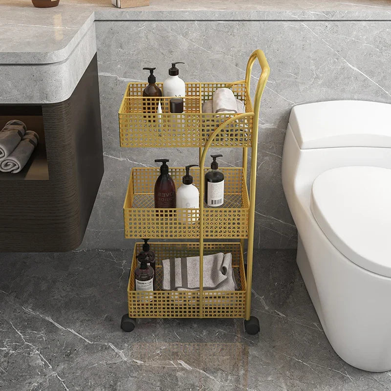 Three-tier Rolling Metal Bathroom Storage Cart on Luulla