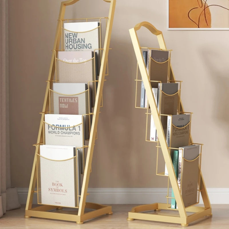 Modern Gold Magazine And Book Display Rack on Luulla