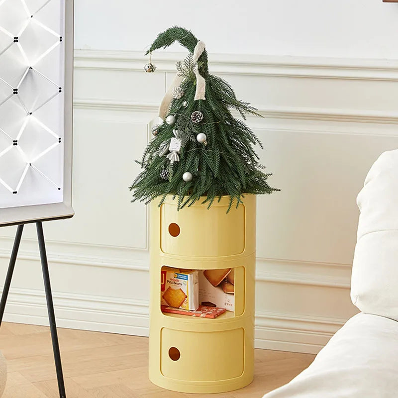 Three-tier Round Storage Unit With Tree Decor on Luulla