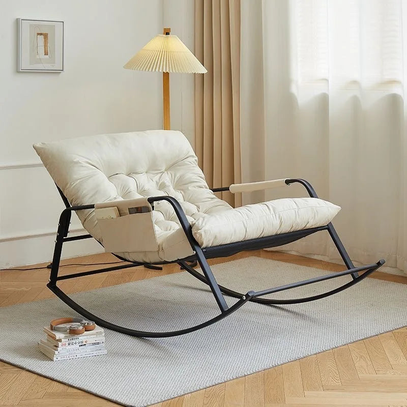 Modern Comfort Cushioned Rocking Chair With Armrest on Luulla