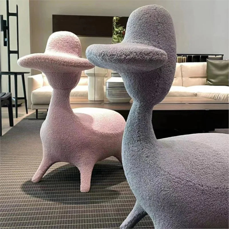 Modern Plush Duck-shaped Accent Chairs - Set Of 2 on Luulla