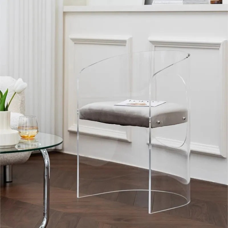 Modern Clear Acrylic Armchair With Cushioned Seat on Luulla