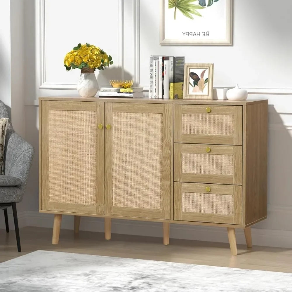 Mid-century Modern Wooden Sideboard With Storage Drawers on Luulla