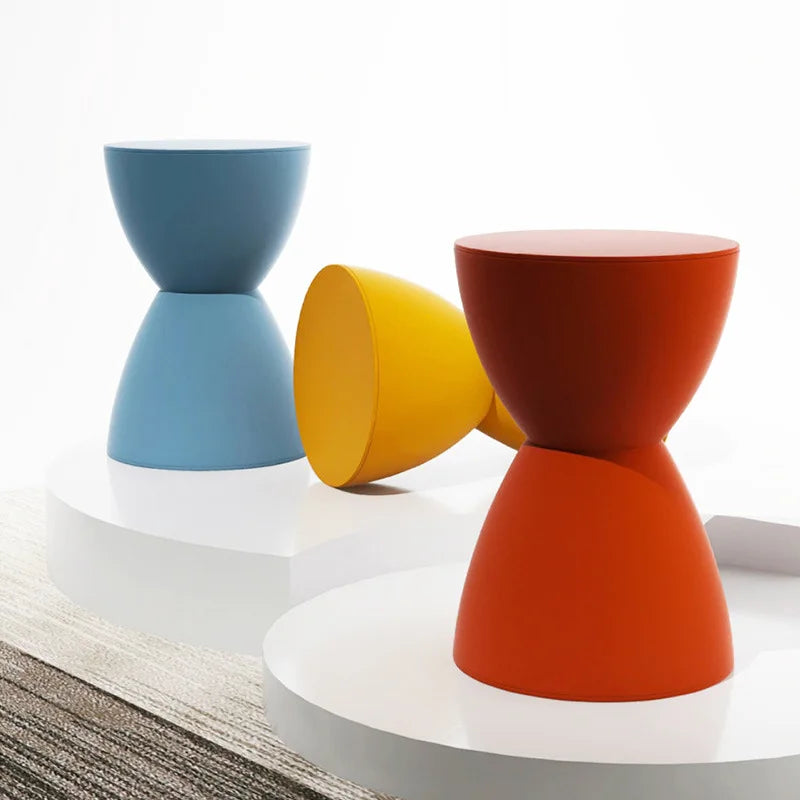 Modern Dual-tone Hourglass Shaped Accent Stools on Luulla