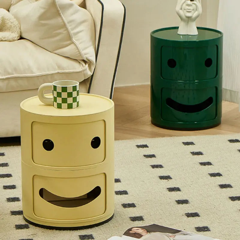 Smiley Face Round Storage Table With Drawers on Luulla