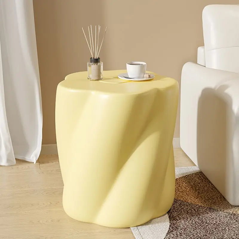 Modern Minimalist Yellow Ripple Side Table on Luulla