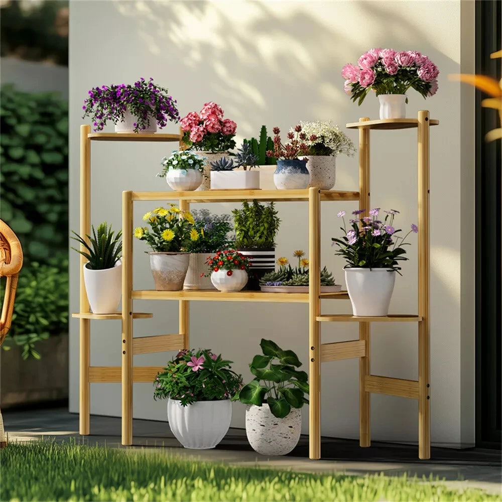 Multi-tier Bamboo Plant Stand For Indoor Display on Luulla