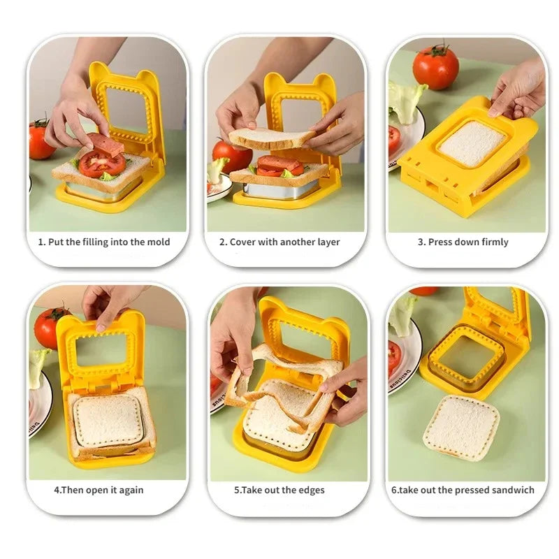 Compact Yellow Sandwich Maker, Easy-to-use Design on Luulla