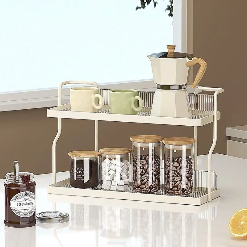 Two-tier Metal Kitchen Countertop Organizer Rack on Luulla